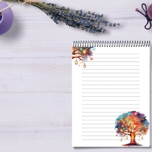 Autumn Tree Printable Stationary-watercolor Tree Digital Letter-tree ...