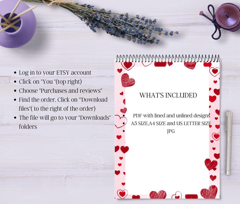 Hearts Printable Stationery-valentine's Day Printable Writing Paper ...