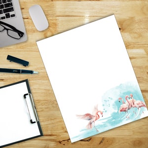 Flamingo Printable Stationery-birds Stationary-tropical Notepad ...