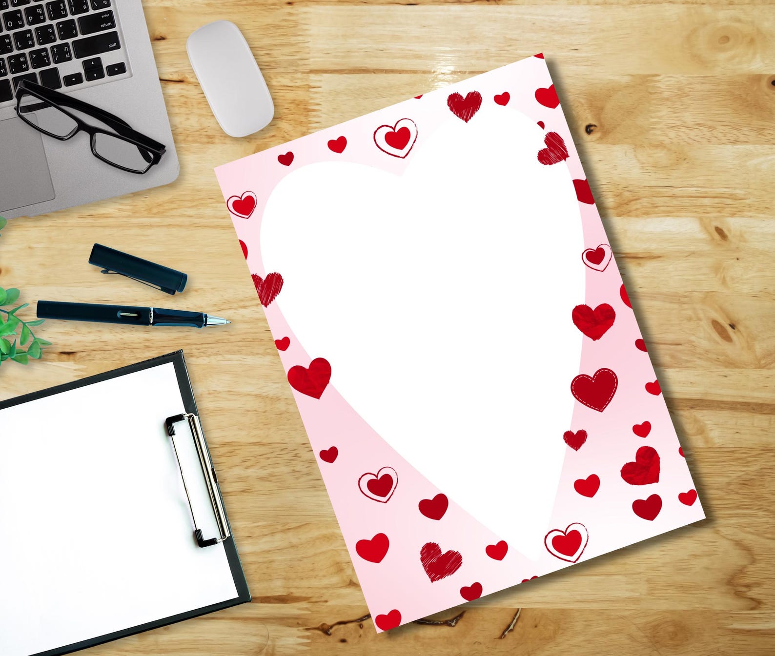 Hearts Printable Stationery-valentine's Day Printable Writing Paper ...