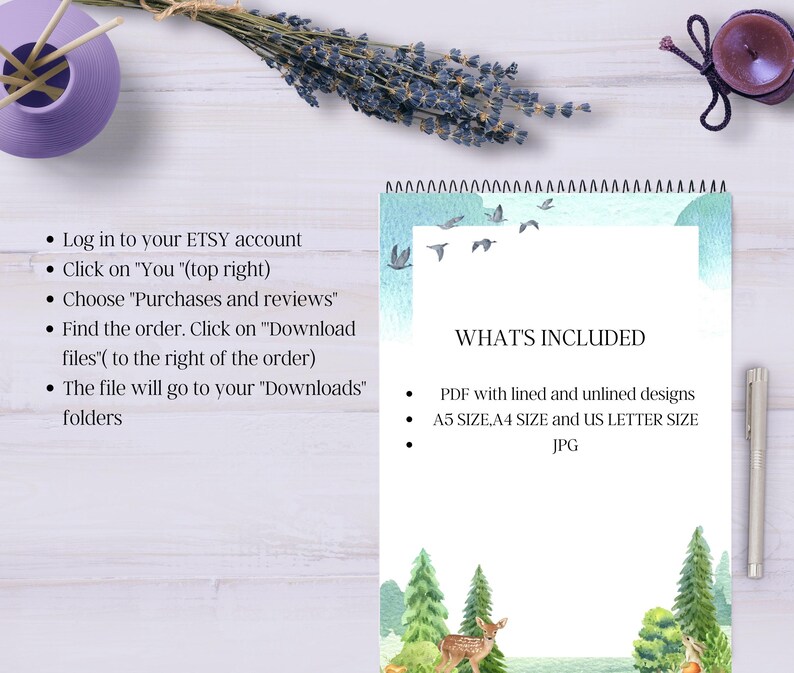 Woodland Animals Printable Stationery-forest Animal Writing Paper Lined ...