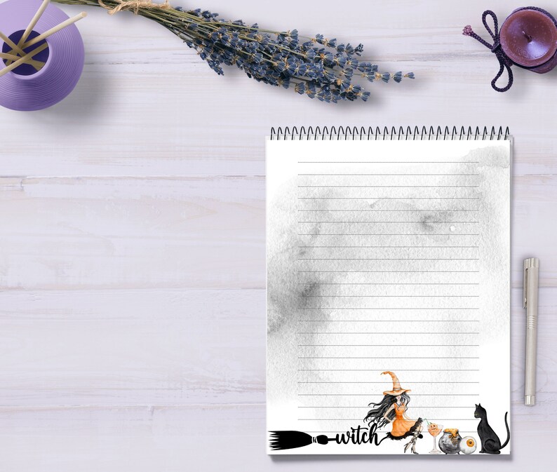 Witch Halloween Printable Stationery,cute Stationary, Pen Pal Supplies ...