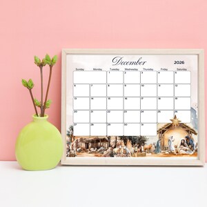 Nativity Religious Fillable Monthly Planner-christian Christmas ...