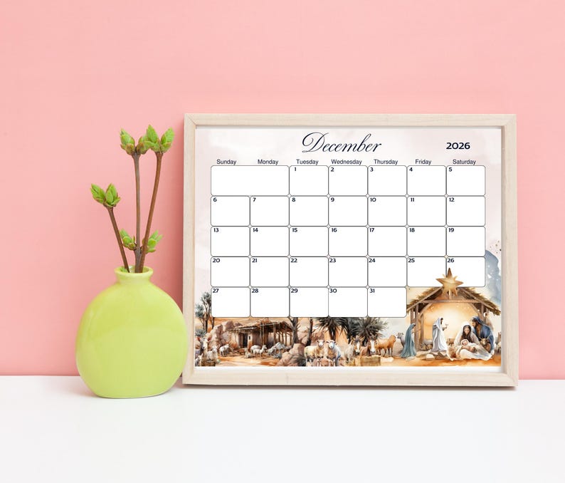 Nativity Religious Fillable Monthly Planner-christian Christmas ...