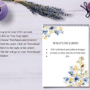 Flower Printable Stationery,watercolor Floral Stationary,digital ...