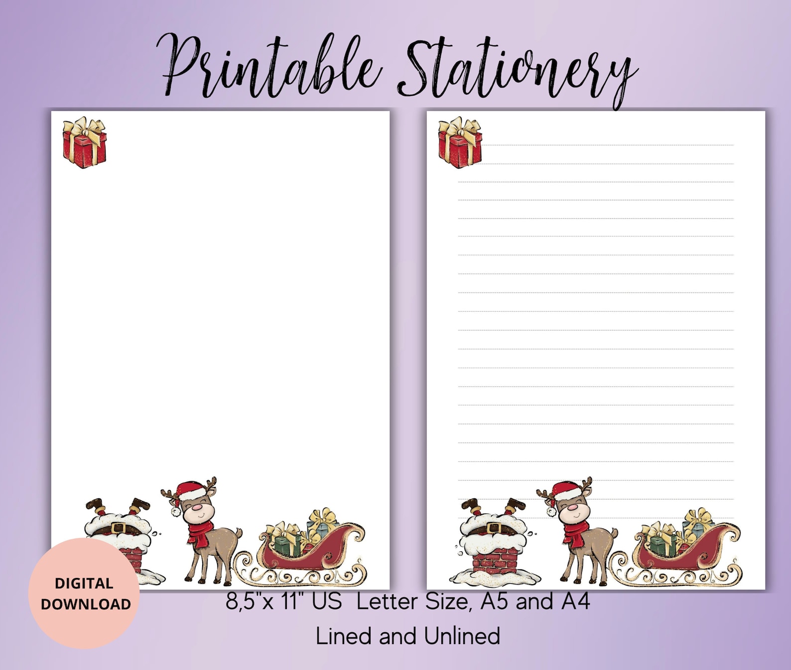 Printable Santa Claus Stationery/santa Claus Letter/christmas Writing ...