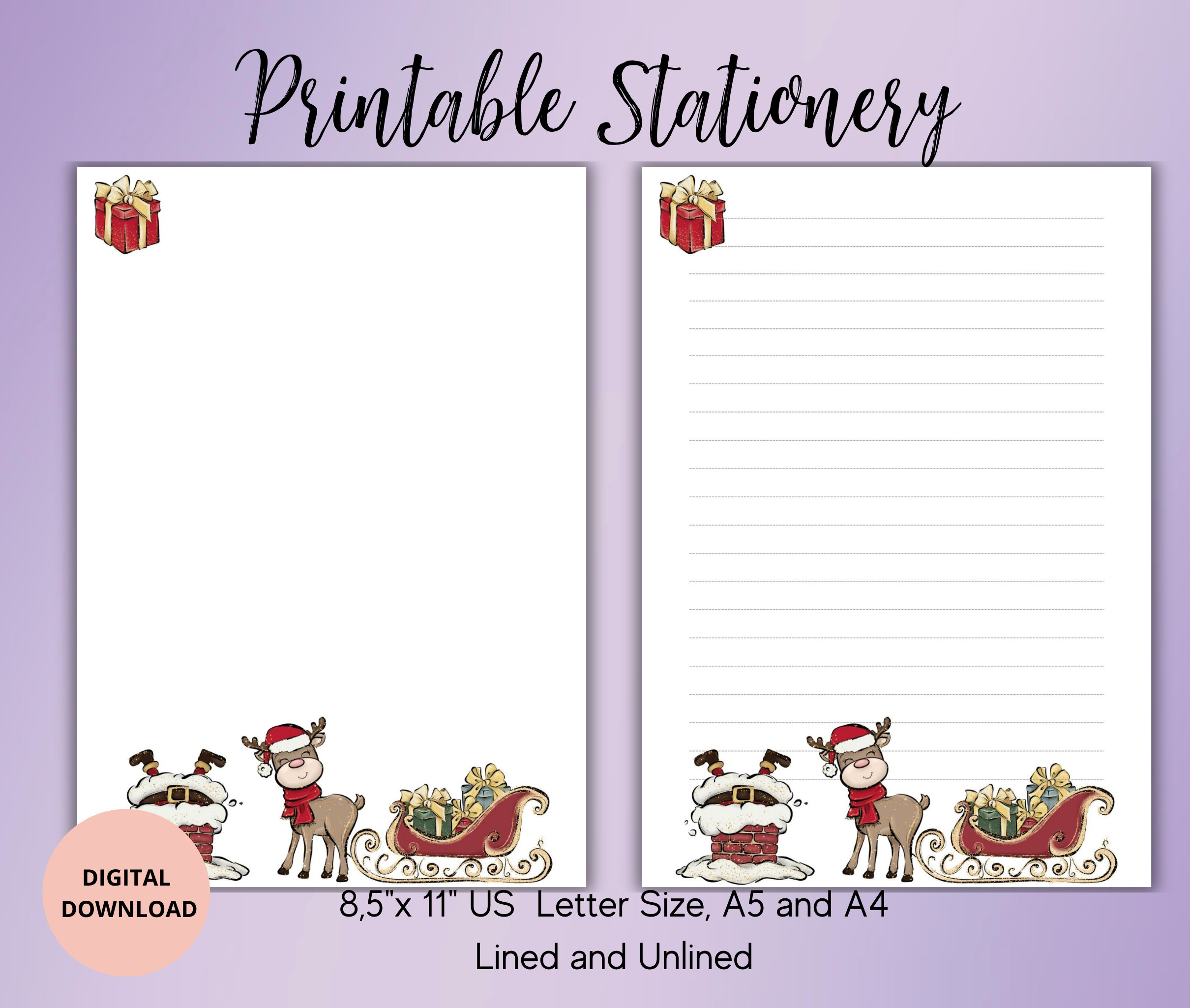 Printable Santa Claus Stationery/santa Claus Letter/christmas Writing ...