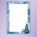 Blue Winter Printable Stationery-christmas Tree Snowman Writing Paper ...