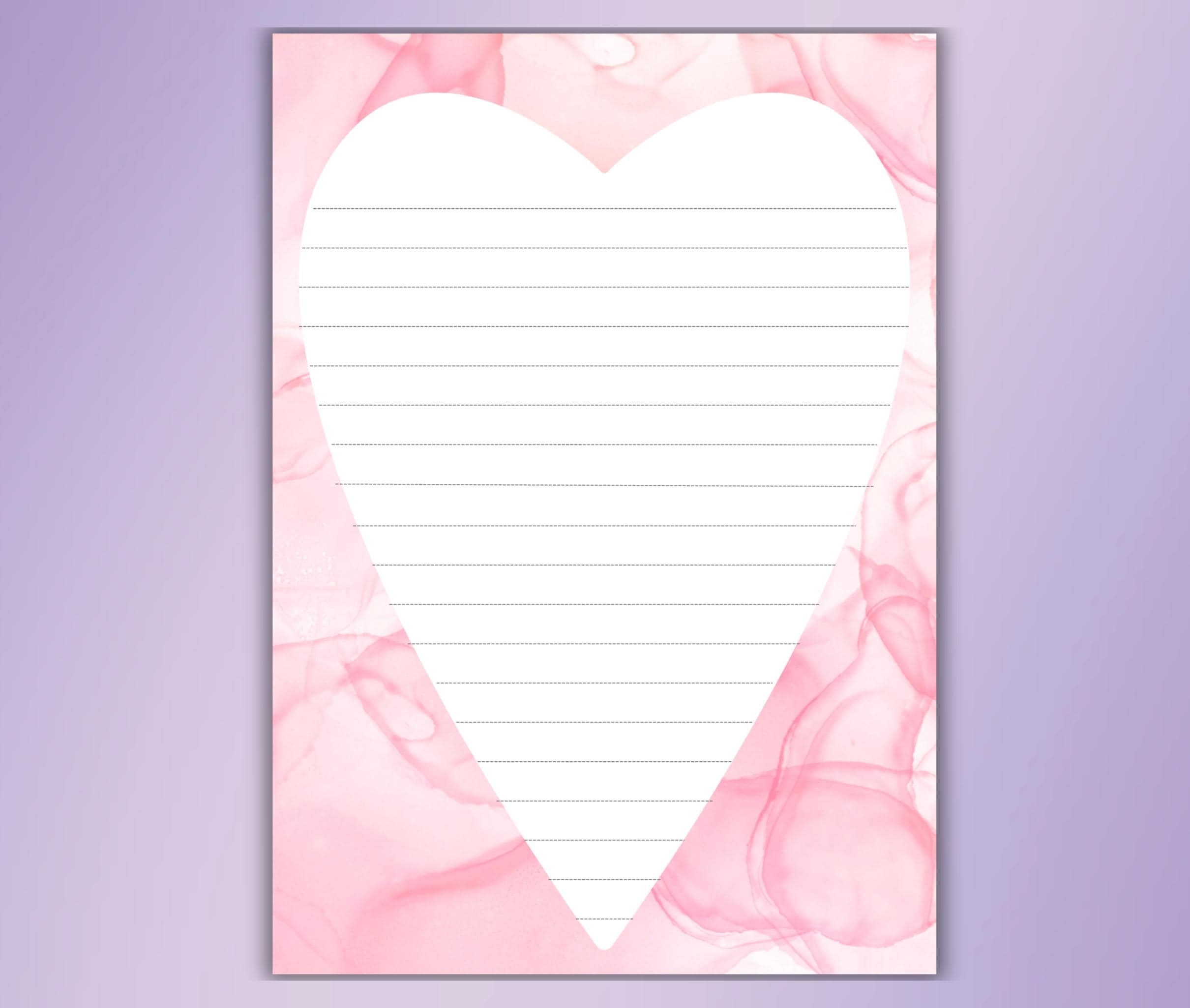 Hearts Printable Stationery-valentine's Day Printable Writing Paper ...