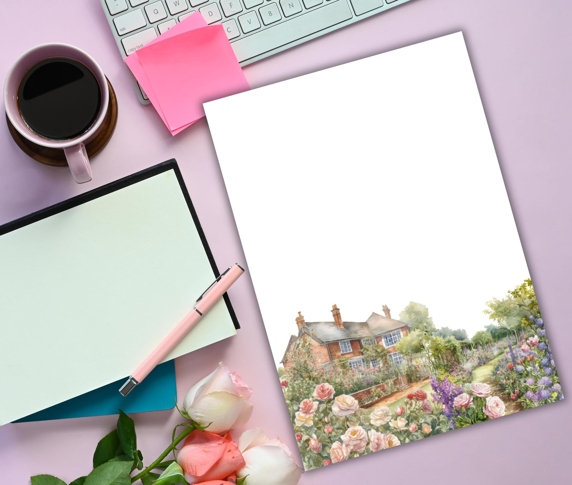 Country Cottage Printable Stationery-village Writing Paper Unlined ...