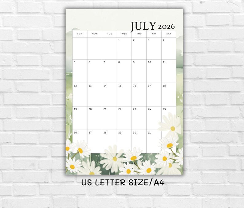 Editable July 2026 Calendar-printable Monthly Planner for Family,school ...