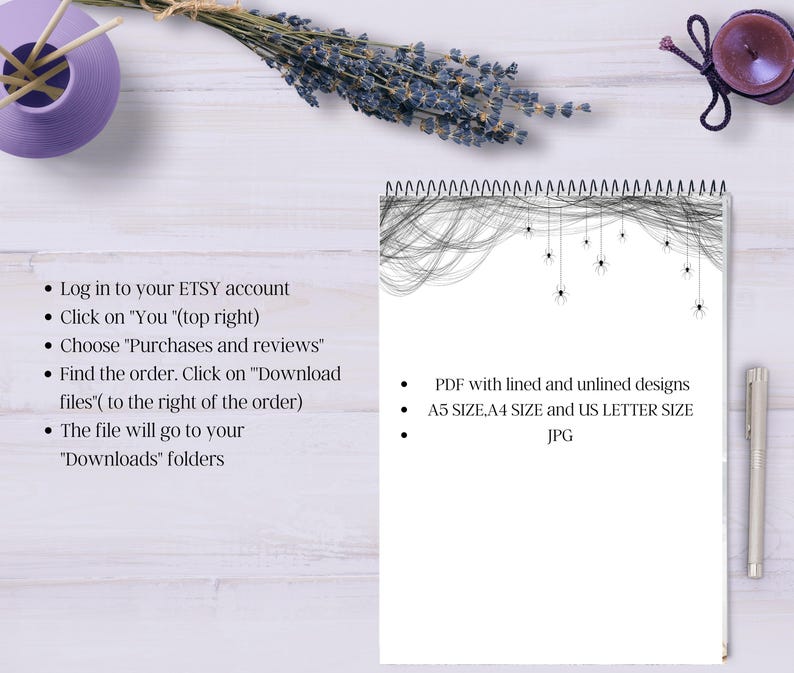 Spiderweb With Spider Printable Stationary-halloween Stationery-spider ...