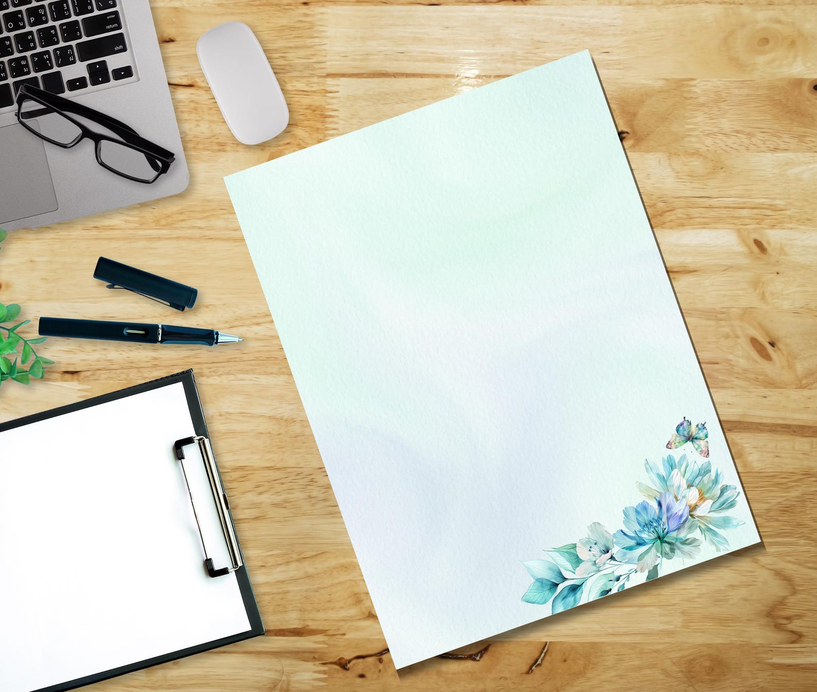 Watercolor Flower Stationery Set-flower Writing Paper Unlined Lined A4 ...