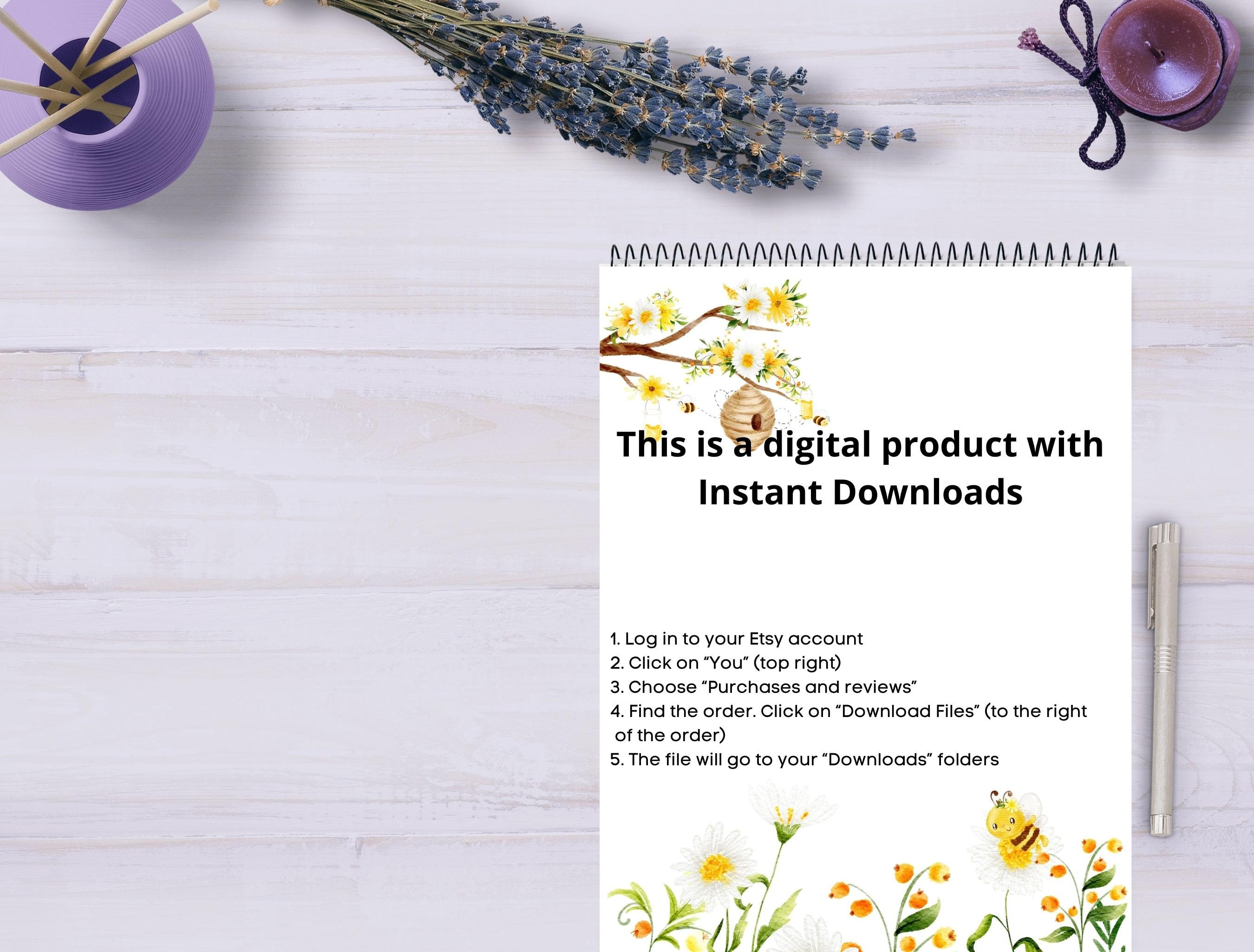 Bee Printable Stationery-honey Stationery-digital Download-flower ...