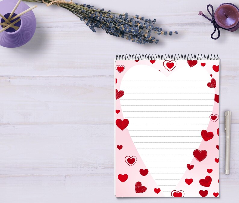 Hearts Printable Stationery-valentine's Day Printable Writing Paper ...