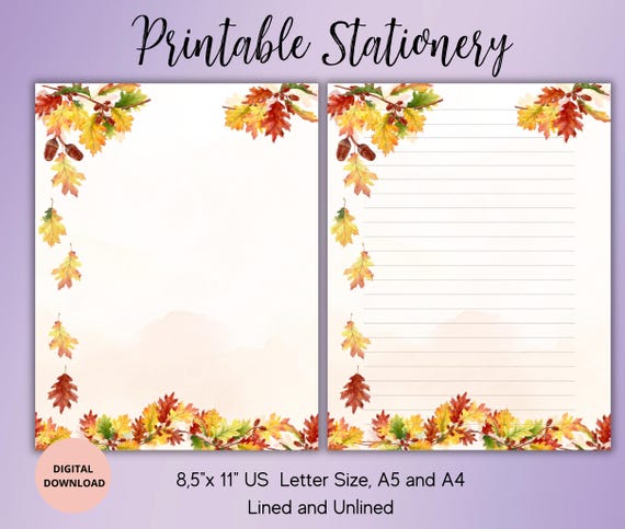 Autumn Stationary Printable 3 Free Autumn Printables The Organized