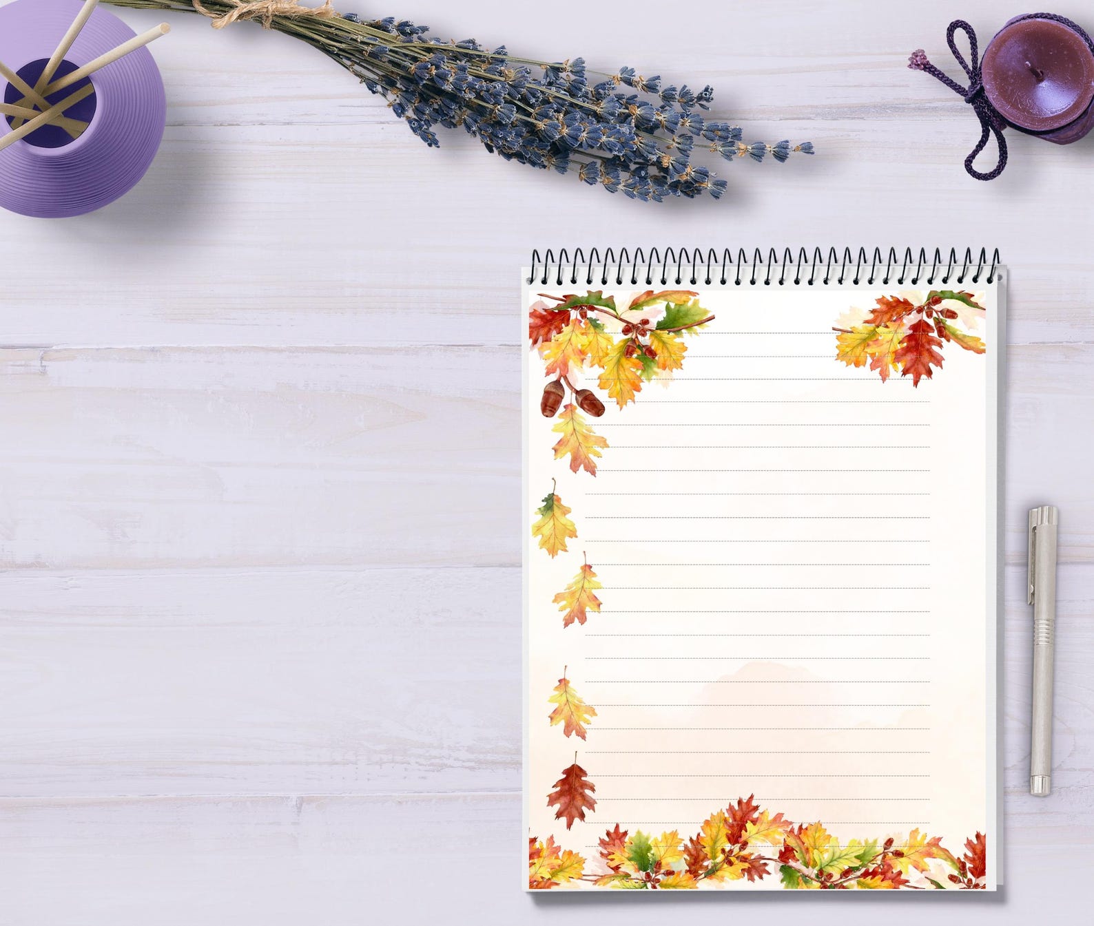 Autumn Printable Stationery,fall Leaves Digital Letter,stationary ...