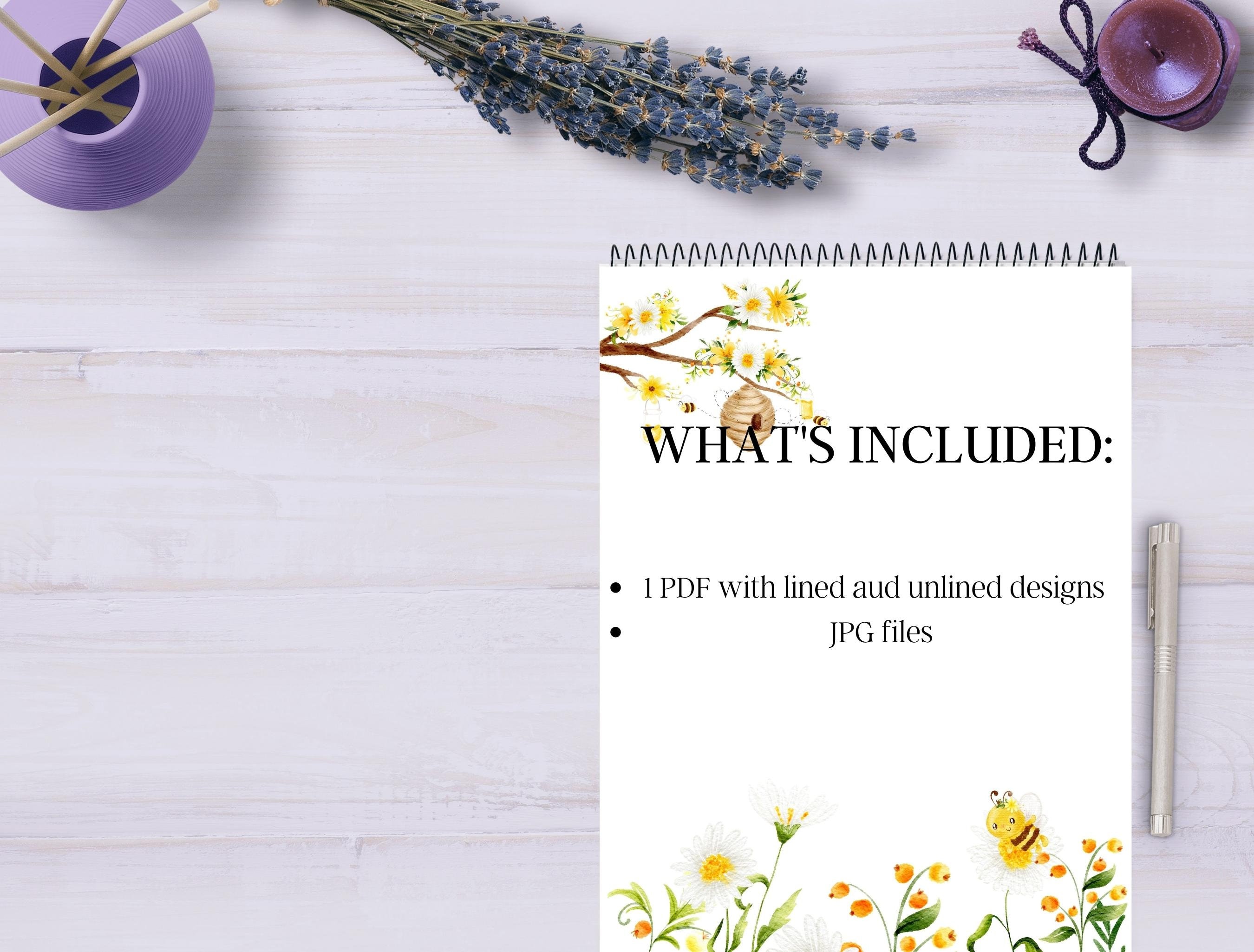 Bee Printable Stationery-honey Stationery-digital Download-flower ...