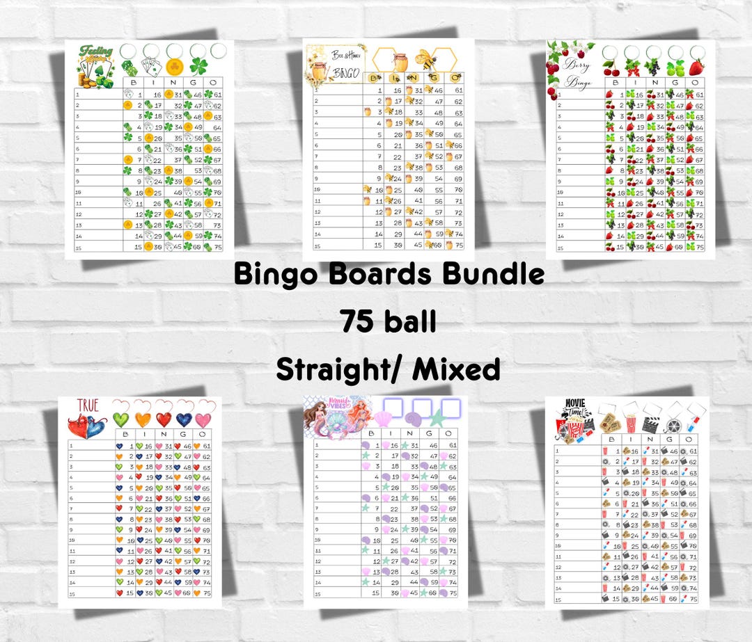 Printable Bingo Boards Bundle -instant Download - Bingo Boards ...