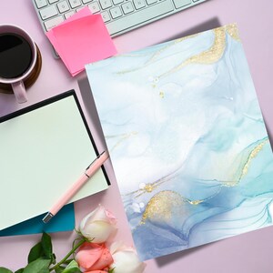 Blue Watercolor Printable Stationery-watercolor Writing Paper Set Lined ...