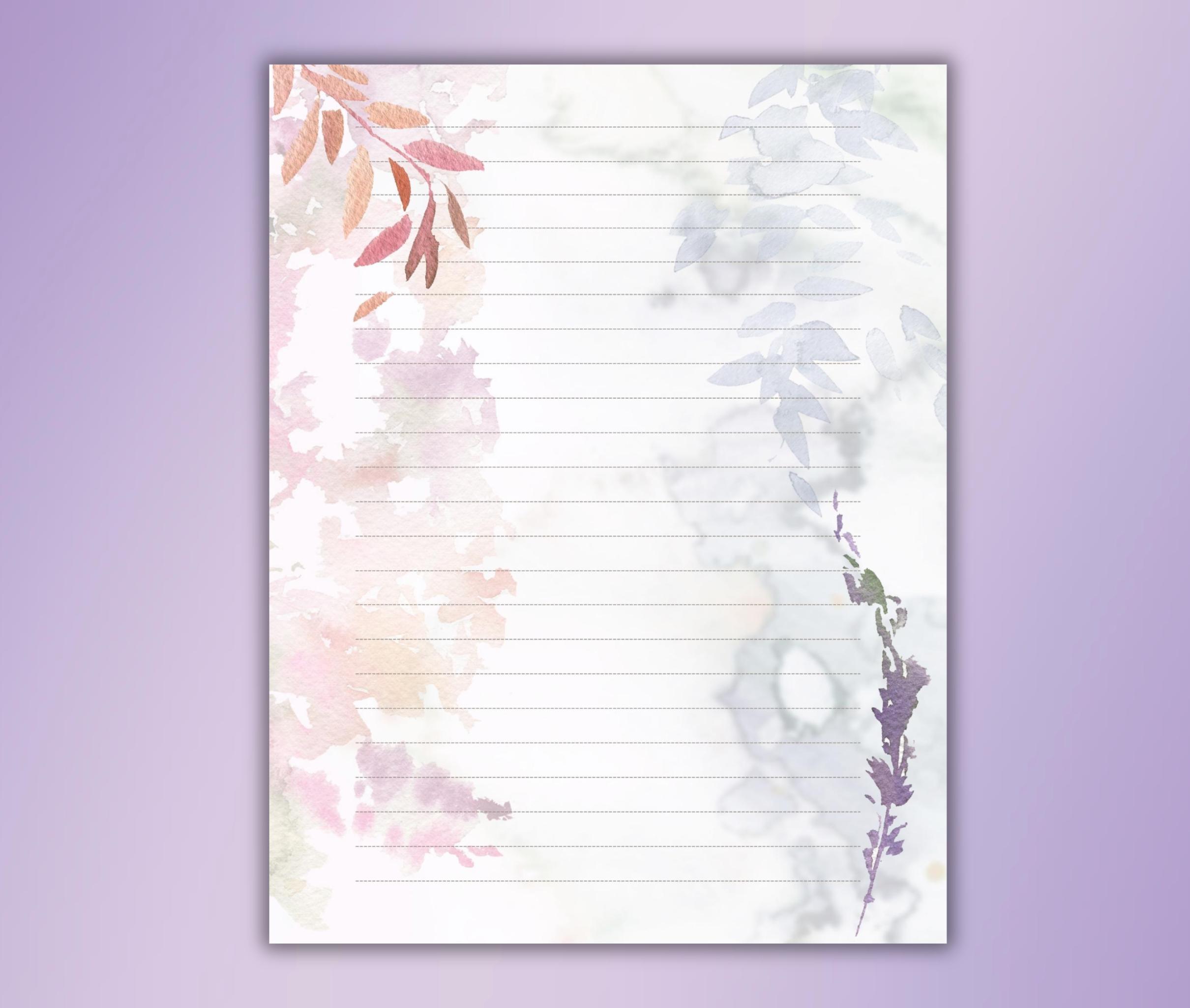 Wildflower Writing Set, Flower Printable Stationery,floral Writing ...