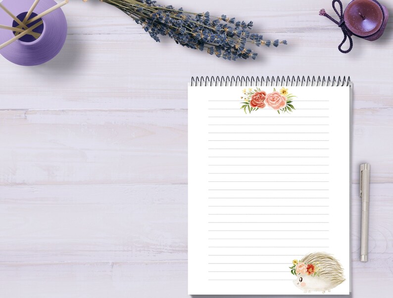 Hedgehog PRINTABLE Stationery, Printable Stationary, Printable Writing ...