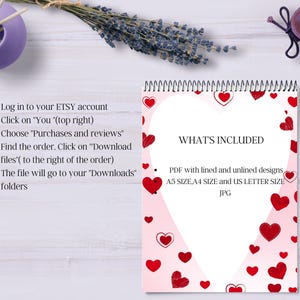 Hearts Printable Stationery-valentine's Day Printable Writing Paper ...