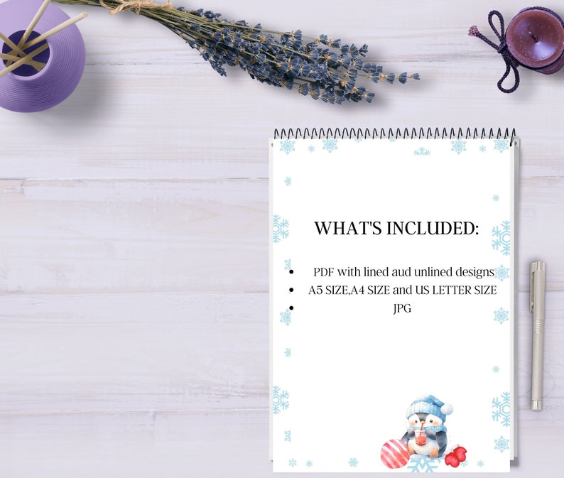 Penguin Cute Christmas Printable Stationery-winter Stationary-animal ...