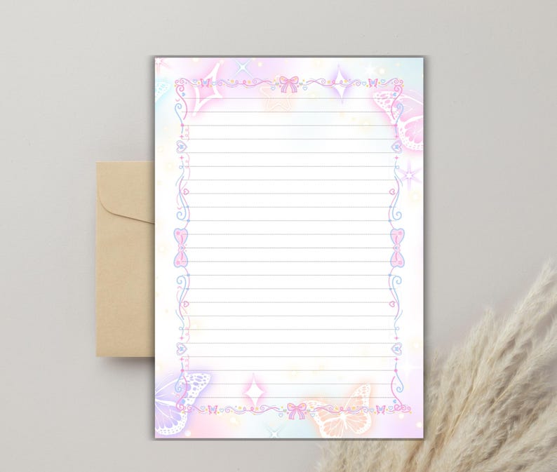 Watercolor Butterflies Printable Stationery-watercolor Printable ...