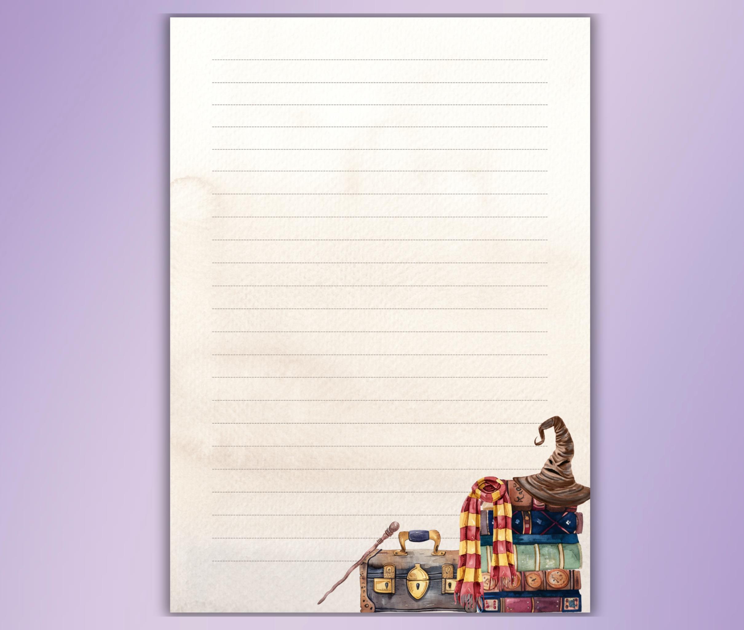 Wizard Printable Stationary-magic School Writing Paper A4/A5/US Letter ...