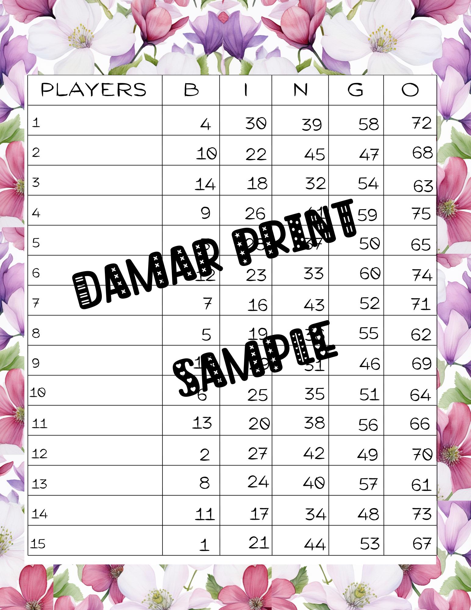 Summer Bundle Bingo Boards-printable Bingo Boards 1-15 Lines- Mixed ...