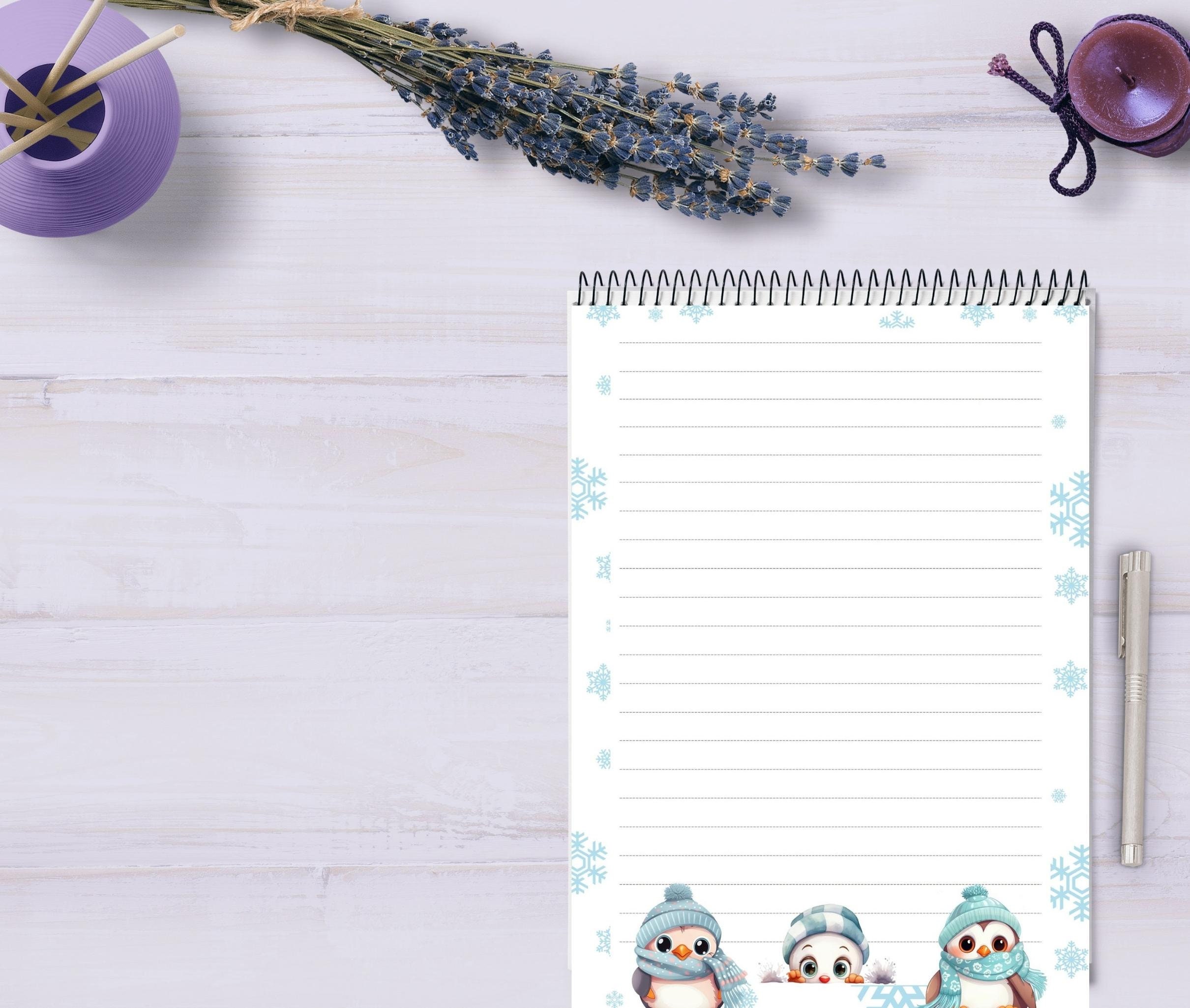 Cute Christmas Animals Printable Stationery-penguin Stationary-winter ...