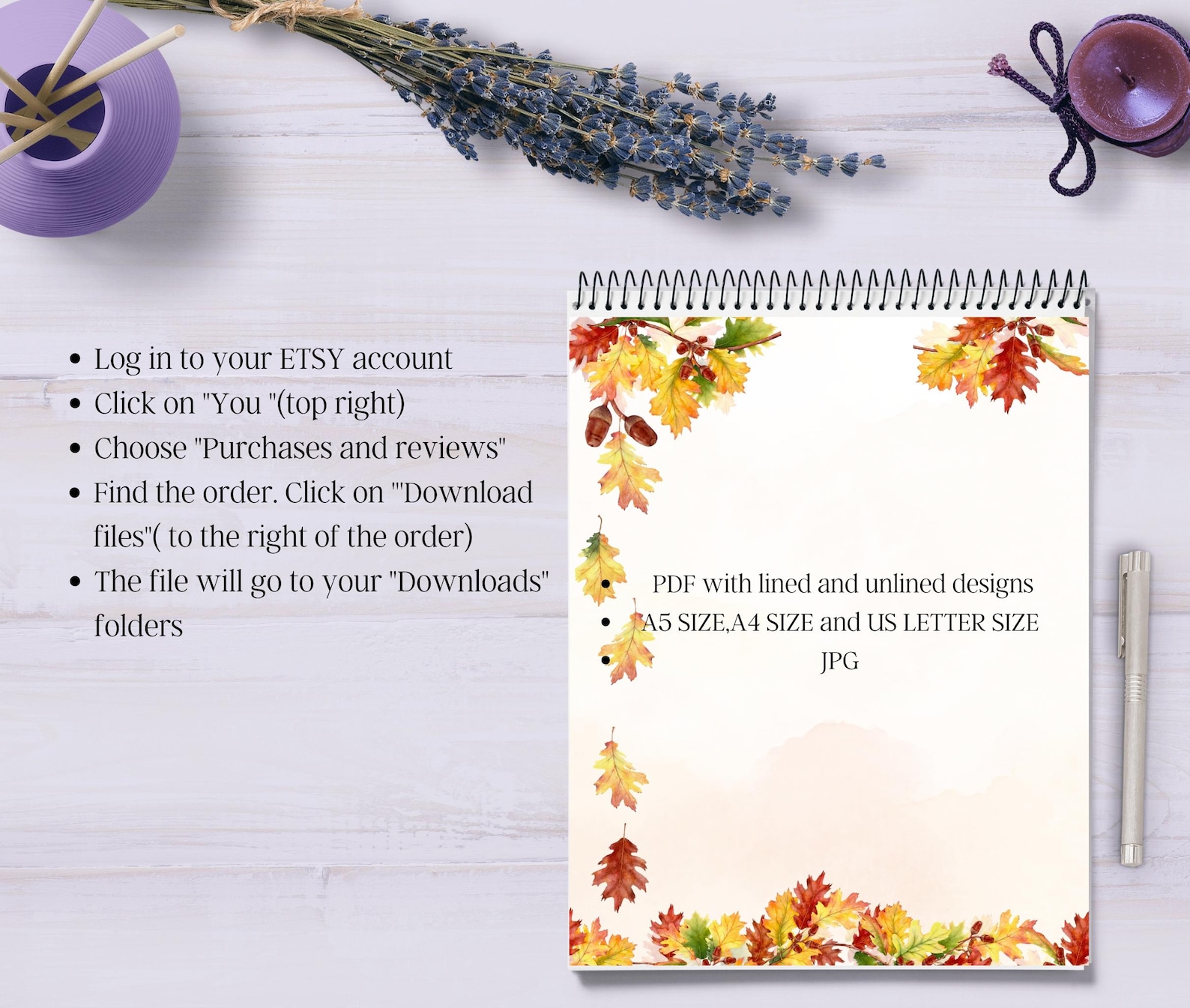 Autumn Printable Stationery,fall Leaves Digital Letter,stationary ...