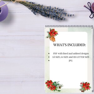 Christmas Poinsettia Printable Stationery-christmas Flower Writing ...