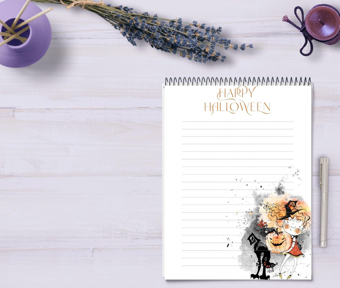Happy Halloween Printable Stationery, Digital Letter,autumn Printable ...