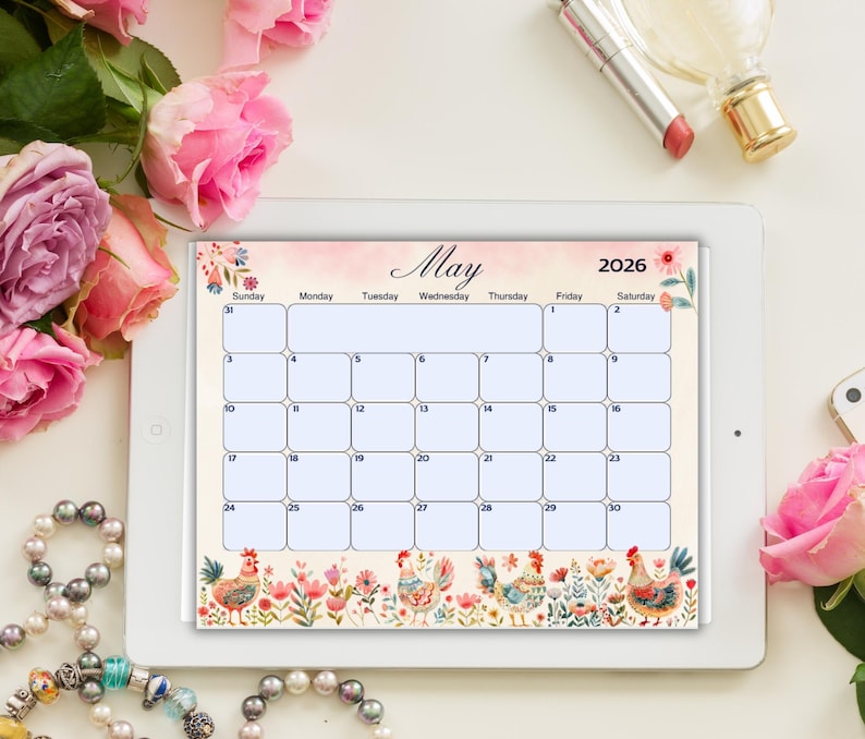 May 2026 Editable Printable Calendar-spring Monthly Planner Family Work ...