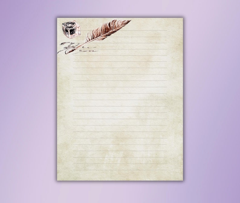 Vintage Old Paper Printable Stationery,pen and Ink, Pen Pal Supplies ...