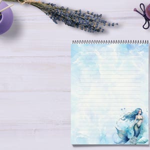 Watercolor Mermaid Printable Stationery-marine Writing Paper Set A4/A5 ...