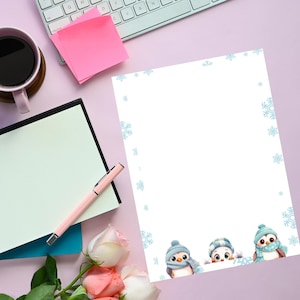 Cute Christmas Animals Printable Stationery-penguin Stationary-winter ...