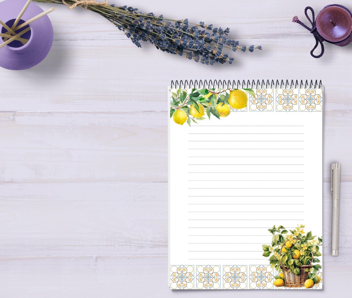Lemon Printable Stationery-fruit Printable Writing Paper Set Lined ...