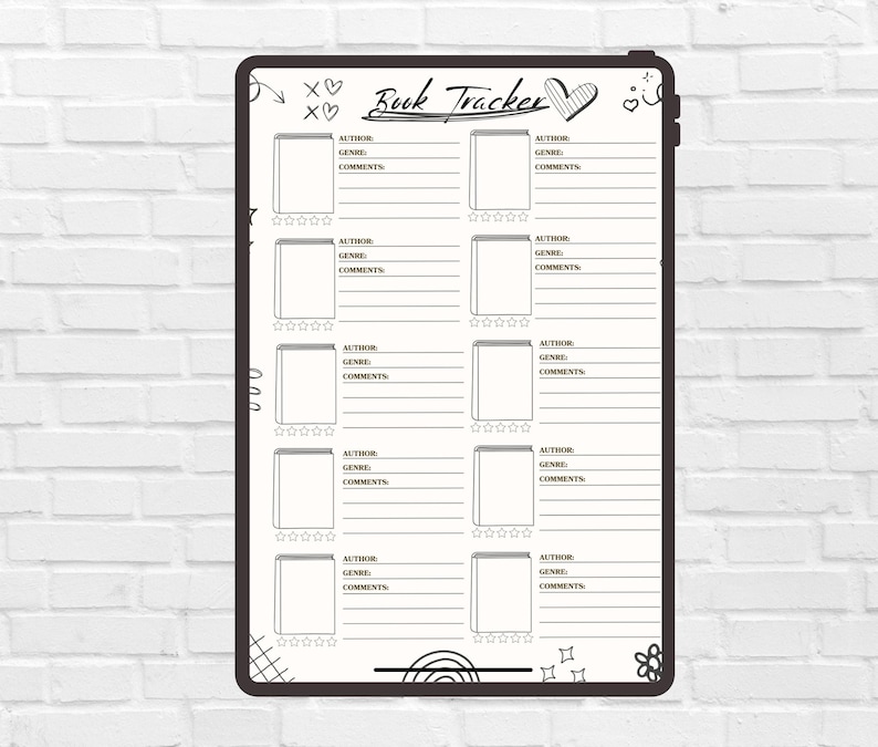 Printable Book Tracker Template-printable Reading Journal- Book Tracker ...