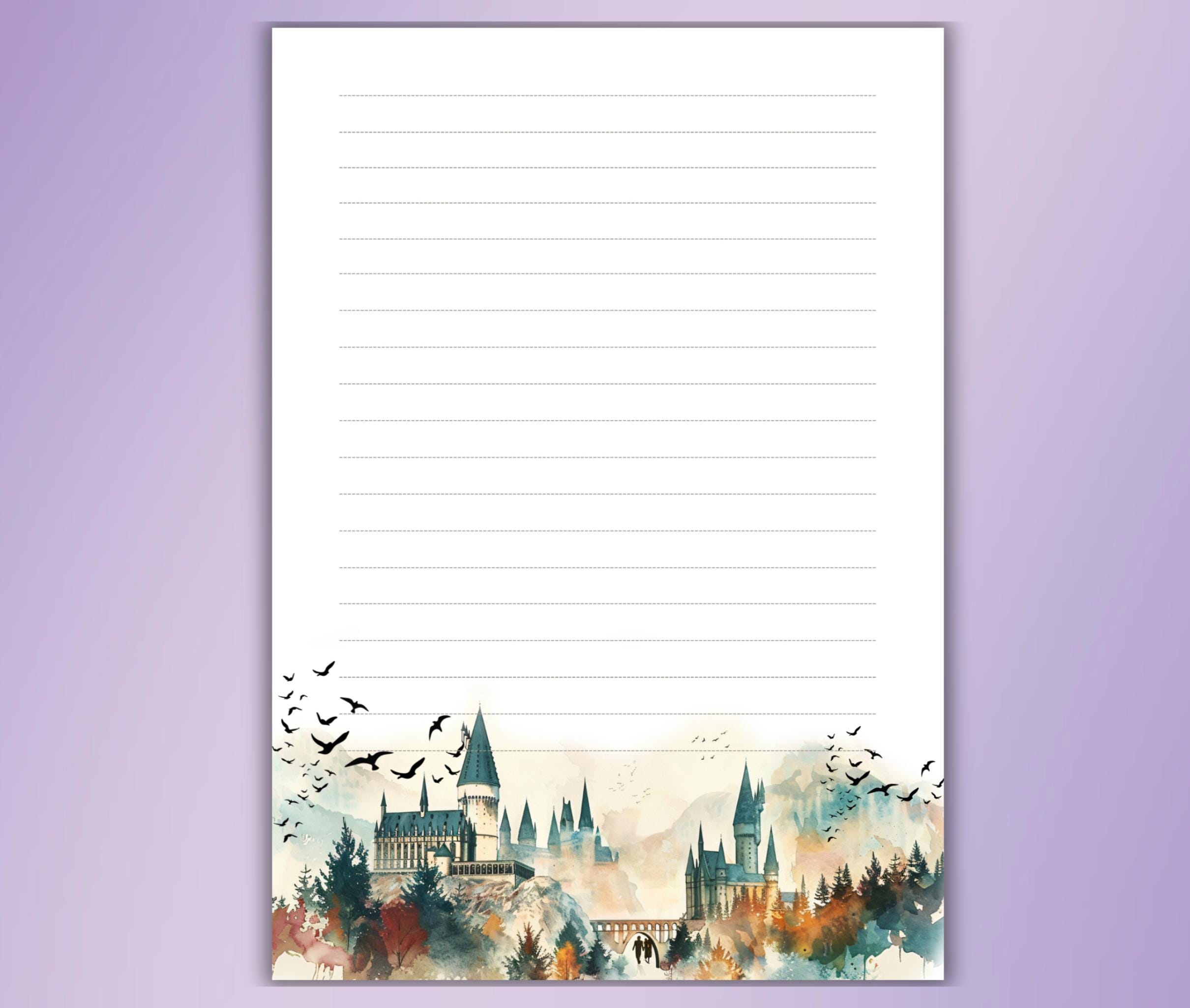 Castle Printable Stationery-digital Letter-medieval Castle Writing ...