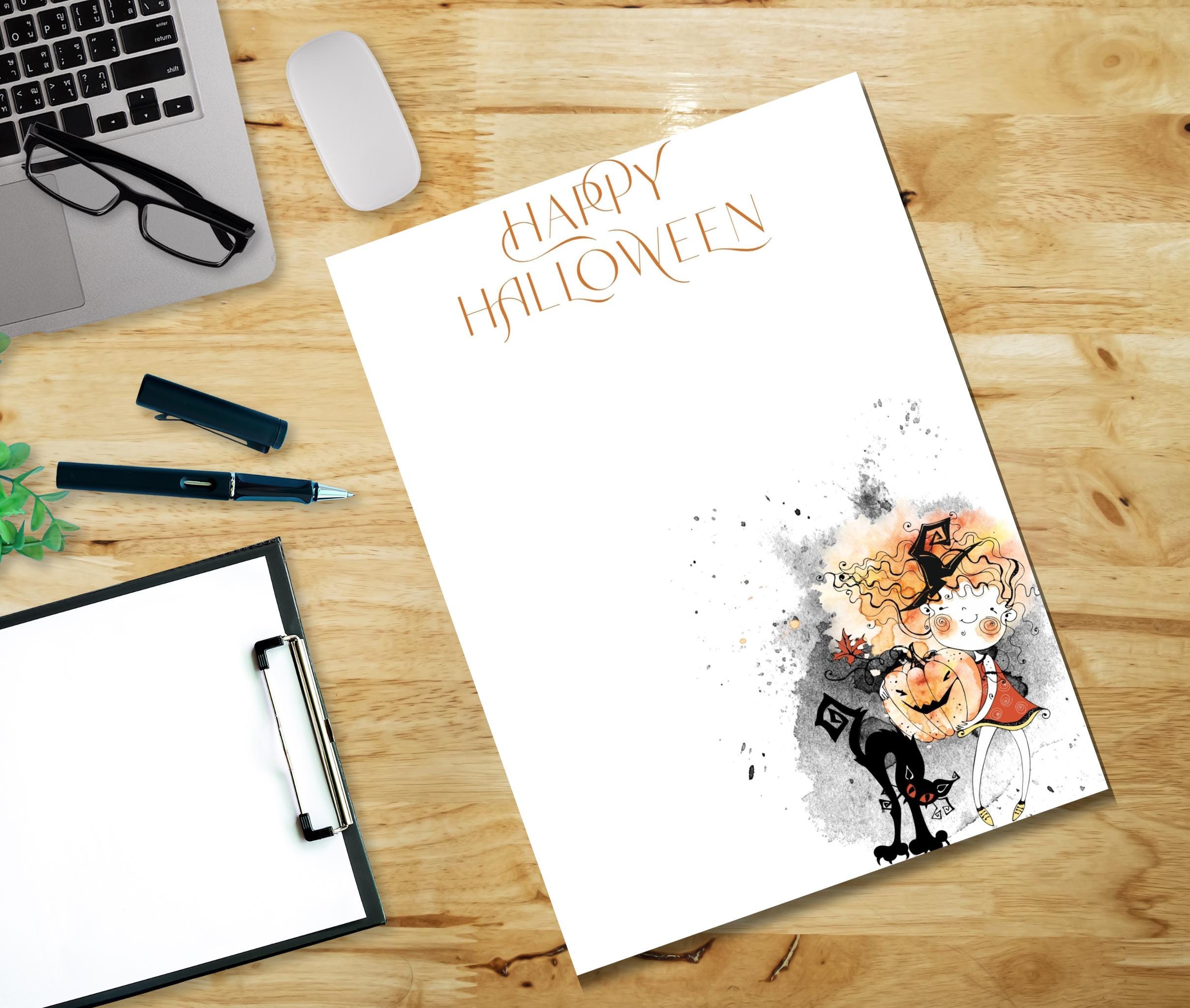 Happy Halloween Printable Stationery, Digital Letter,autumn Printable ...