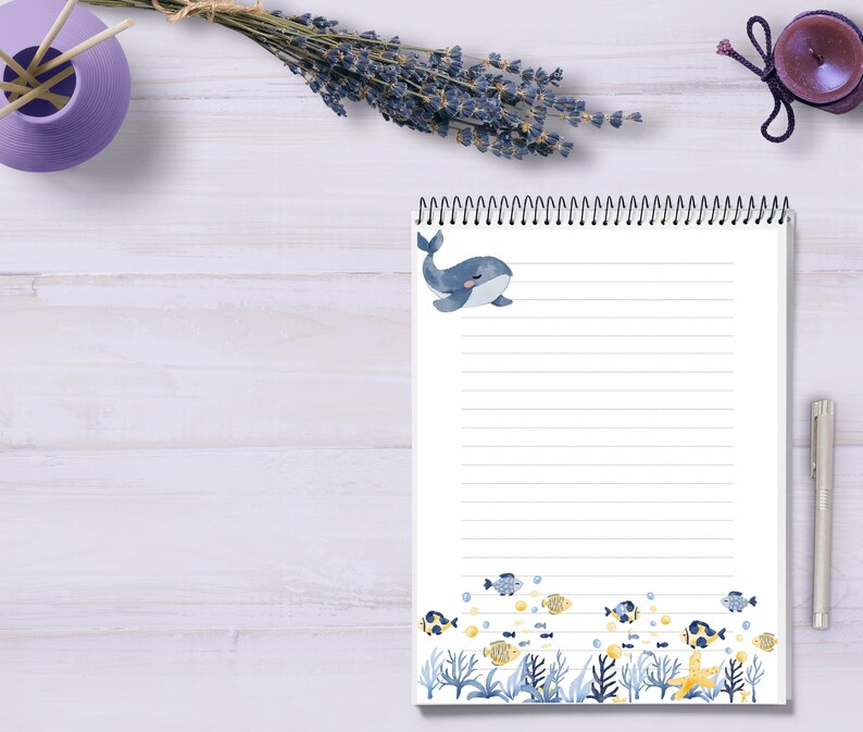Sea Writing Set ,marine Printable Stationery,watercolor Writing Paper ...