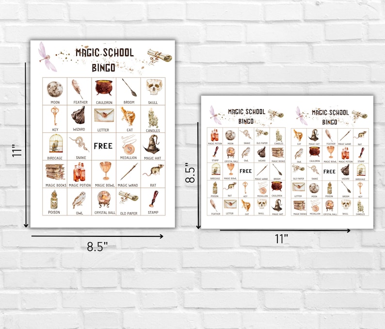 Wizard Bingo Printable 30 Unique Bingo Cards-birthday Activity for Kids ...
