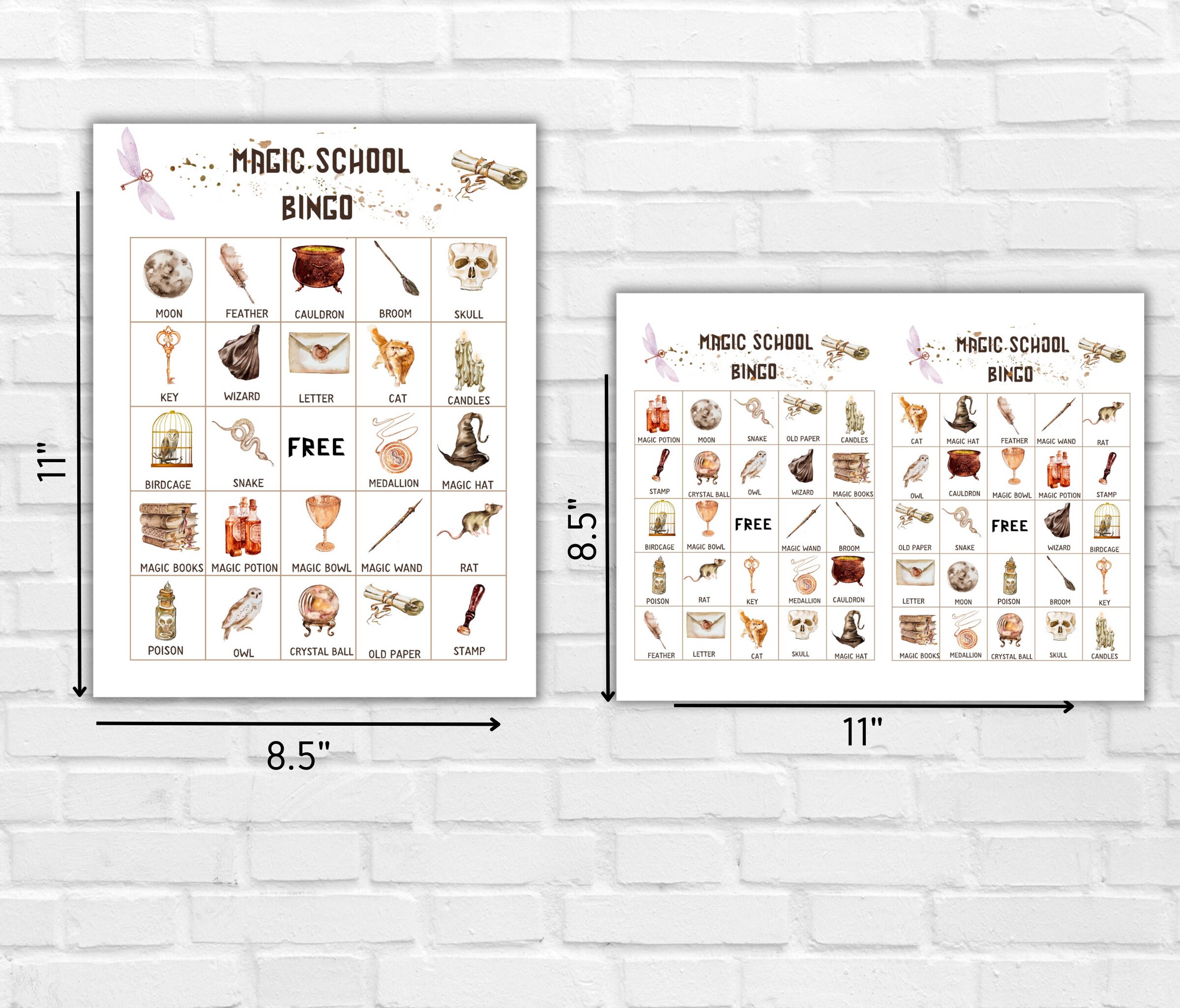 Wizard Bingo Printable 30 Unique Bingo Cards-birthday Activity for Kids ...