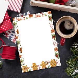 Christmas Gingerbread Printable Stationery-christmas Stationary Holiday ...