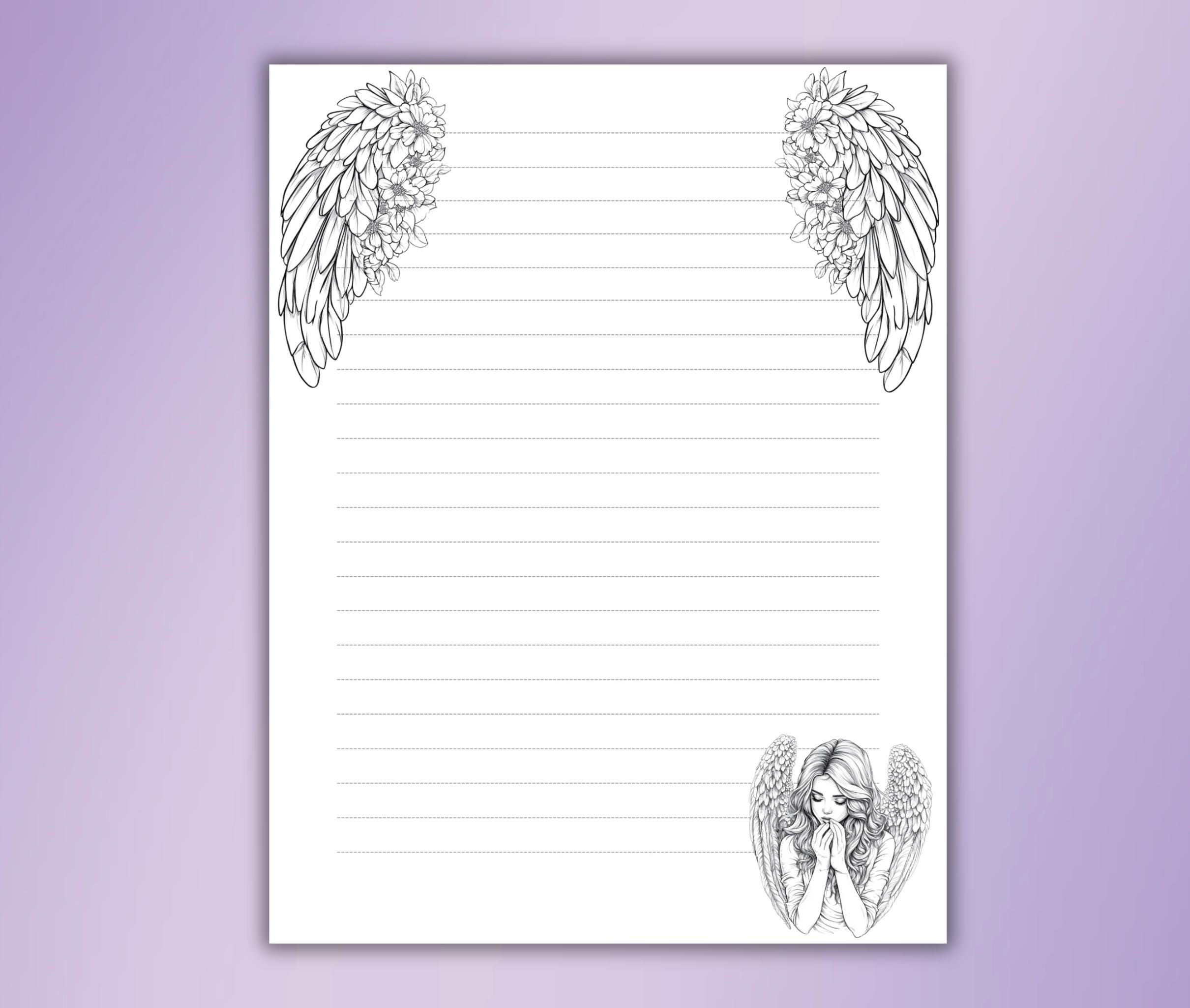 Printable Angels Stationery Hearts From An Angel Stationery | For Free