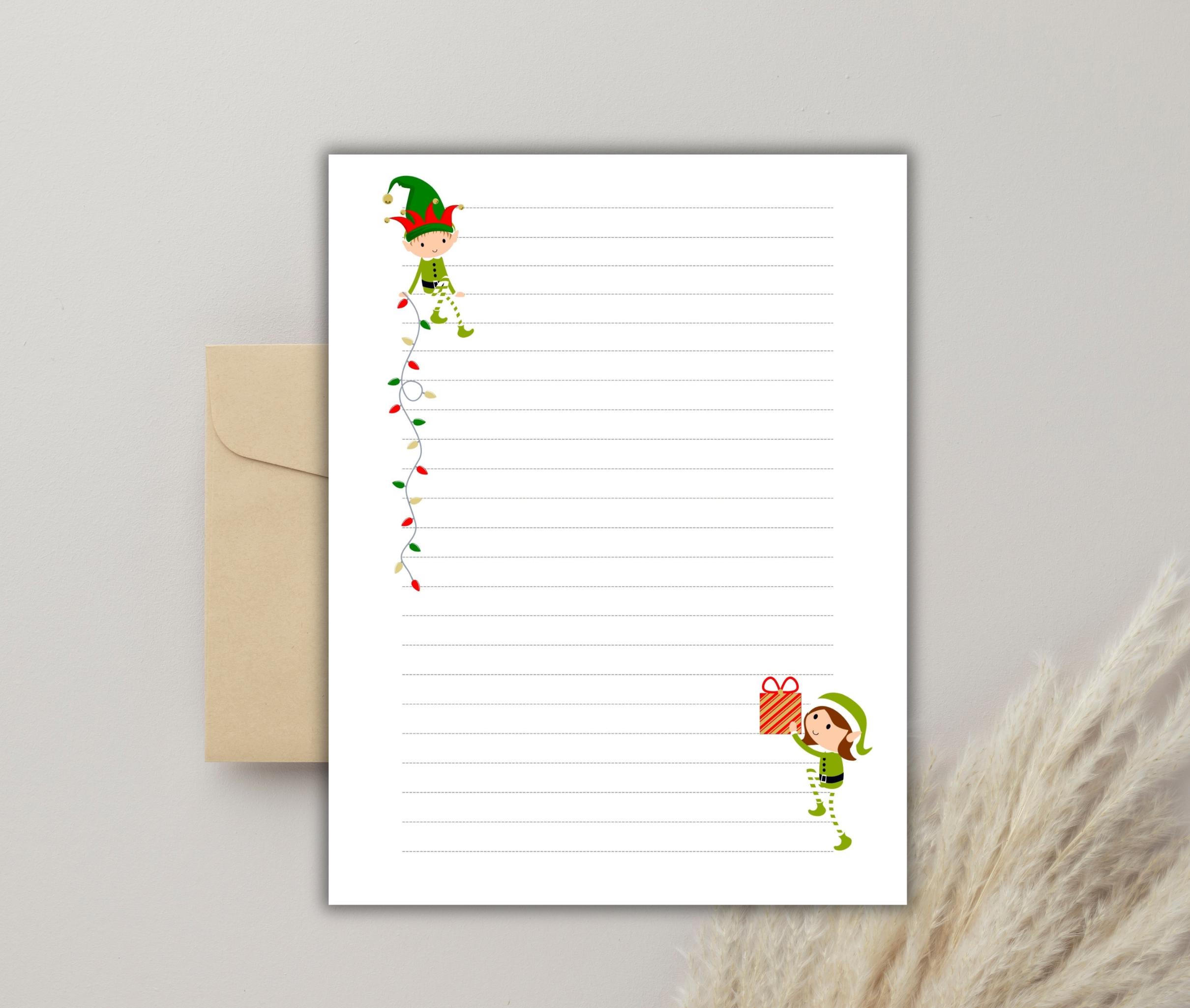 Christmas Gnome Printable Stationery,digital Download,christmas ...
