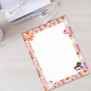 Cute Ghosts and Pumpkin-cute Halloween Notepaper-autumn Printable ...